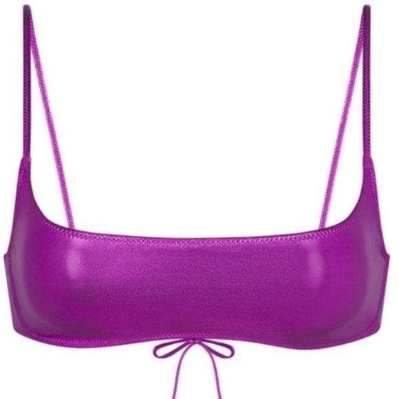 SKIMS | Swim | New Skims Metallic Swim Micro Scoop Bikini Top | Poshmark